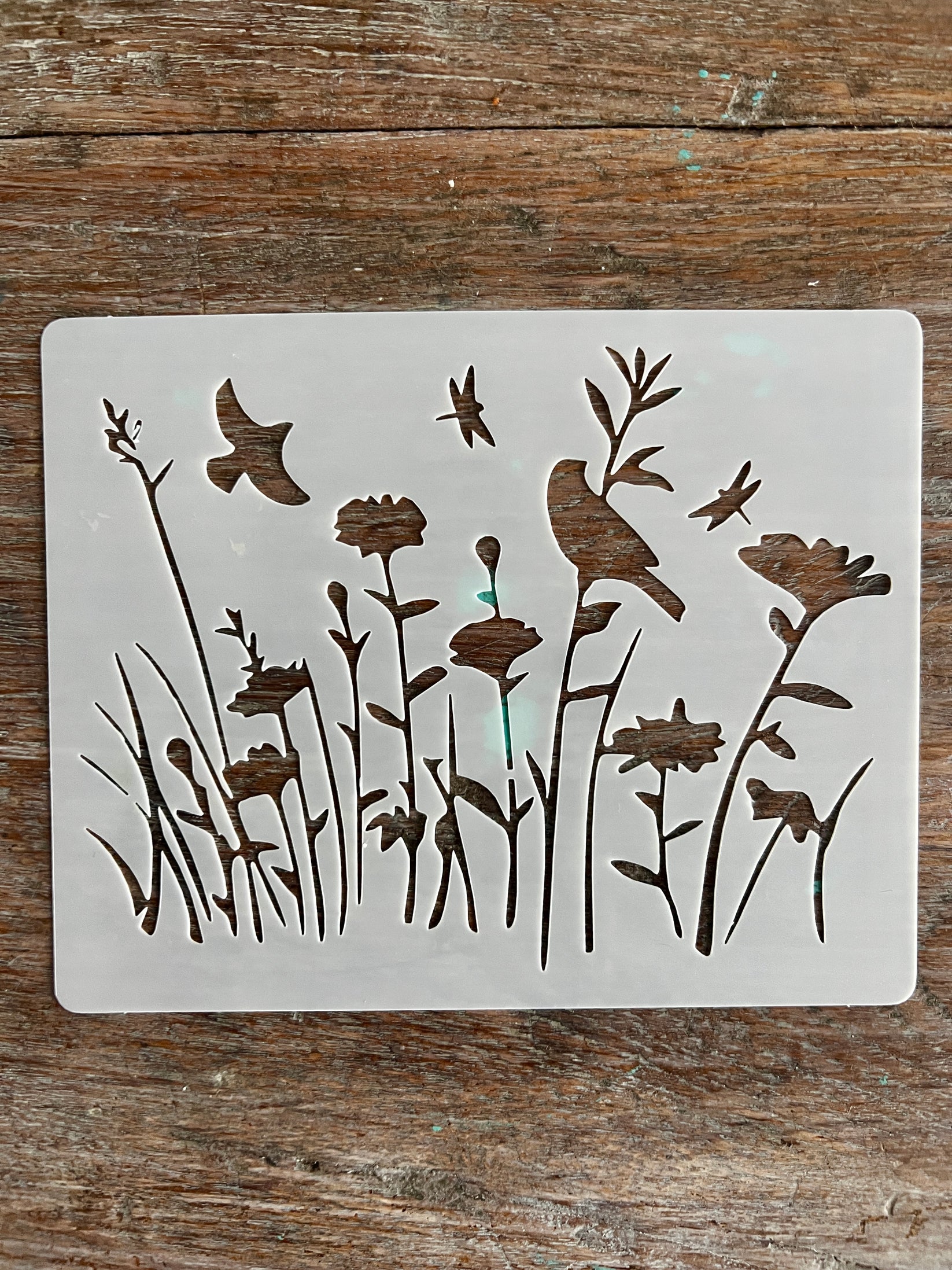Stencil-Flower Field Birds – Newton's Paints & Crafts NZ.