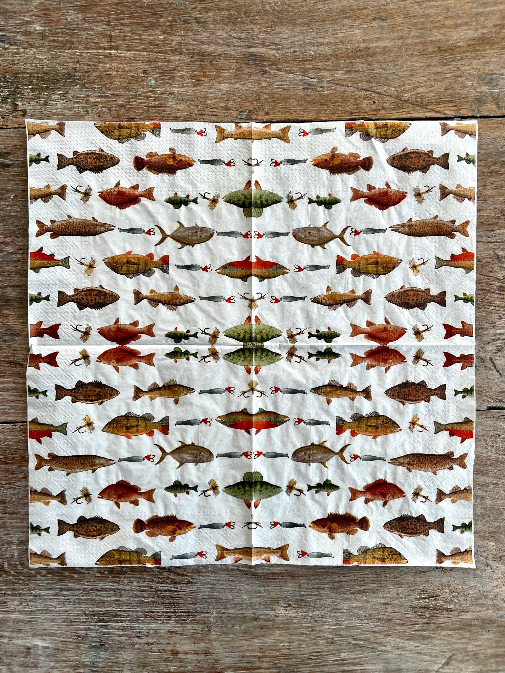 Napkin Tissue-Fish school – Newton's Paints & Crafts NZ.