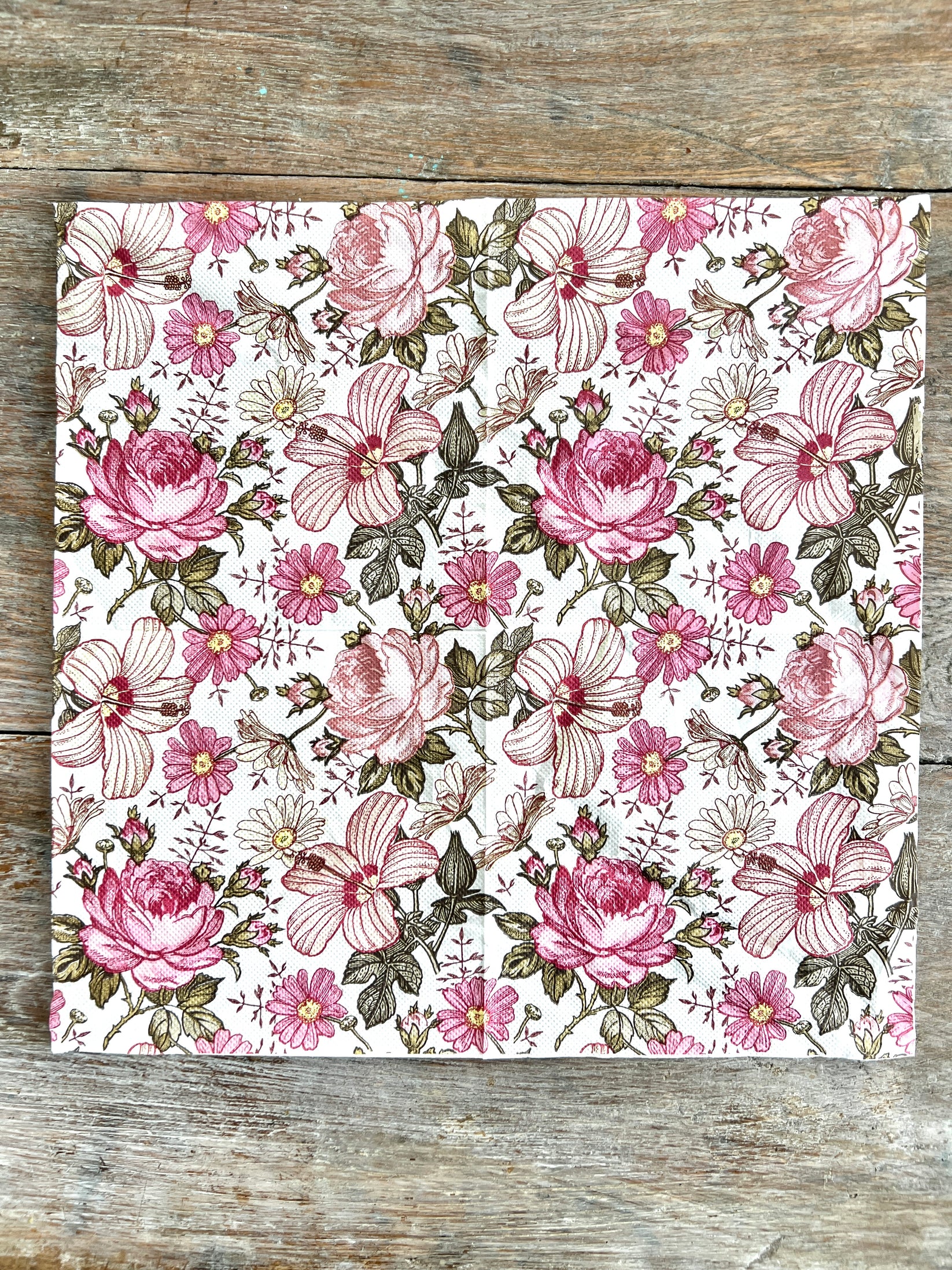 Napkin Tissue-Vintage Lily n floral – Newton's Paints & Crafts NZ.